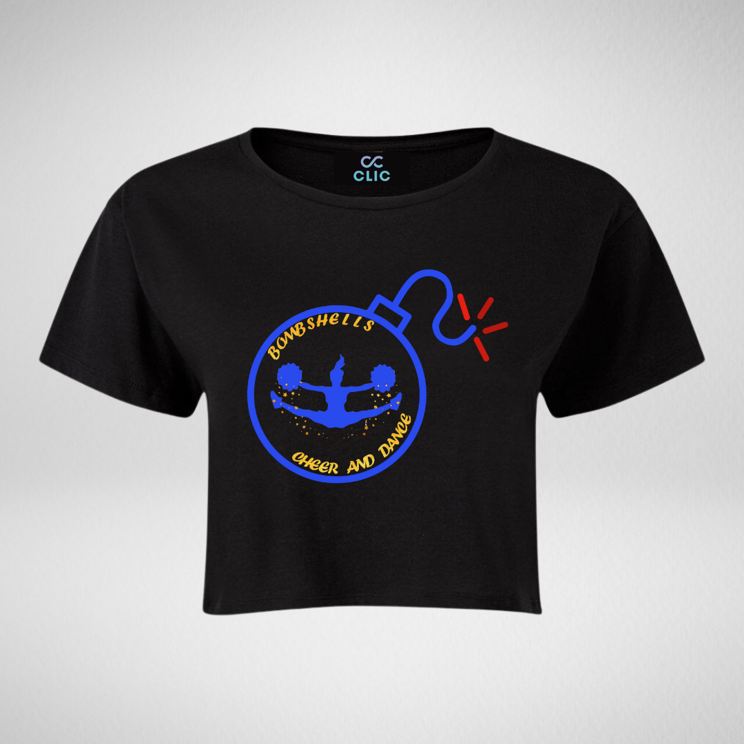 Bombshells Cheer and Dance Cropped T-Shirt – Clic Clothing